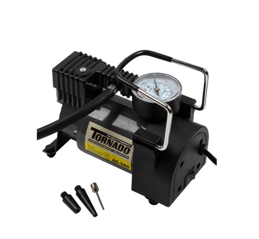 Компрессор автомобильный Торнадо АС 580 GREY (белая упаковка)