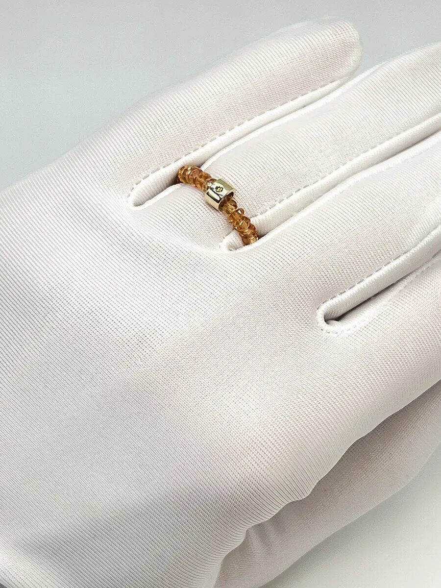 Кольцо, желтое золото, 585 проба, бриллиант, сапфир