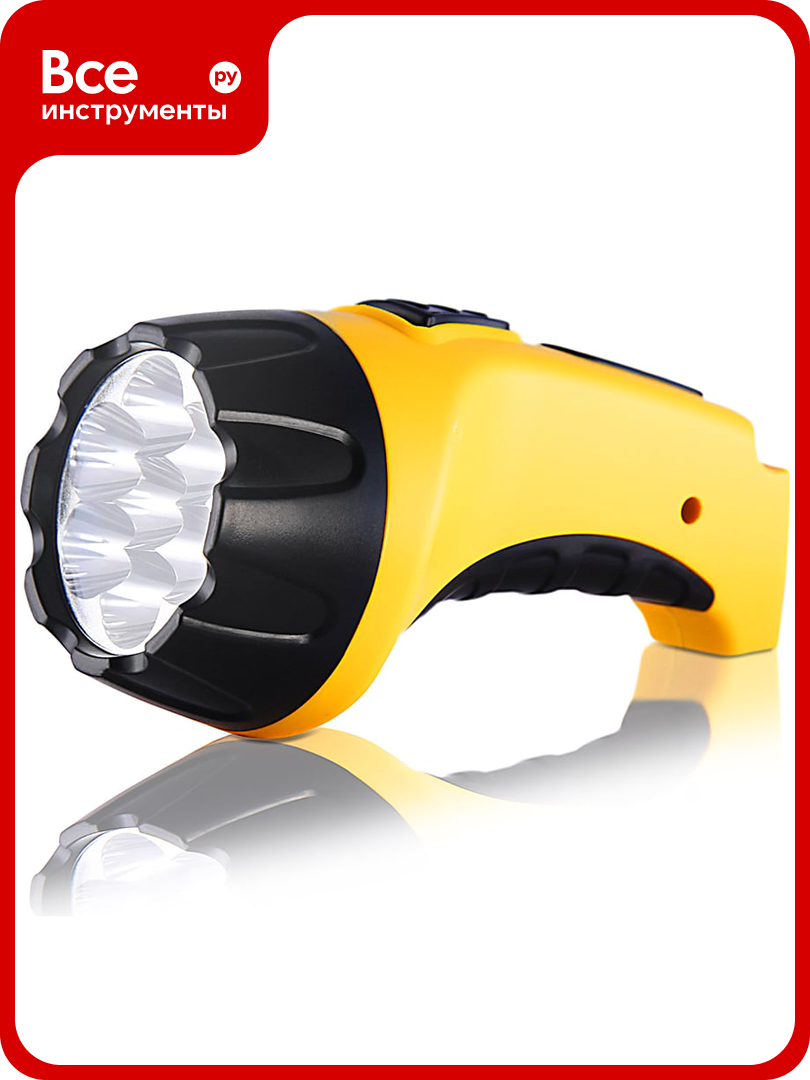 Фонарь яркий ЛУЧ LA-07 аккумуляторный, 7 светодиодов, встр. вилка для прямой зарядки от 220В 4606400104292