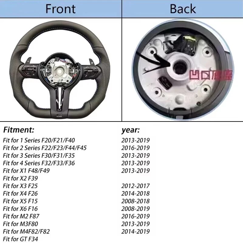 Спортивный руль из натуральной кожи для BMW 3 серии F30/F31/F20, 5 серий F10, E90 2011-2018 — дизайн логотипа M с утолщенной ручкой 20-M logo