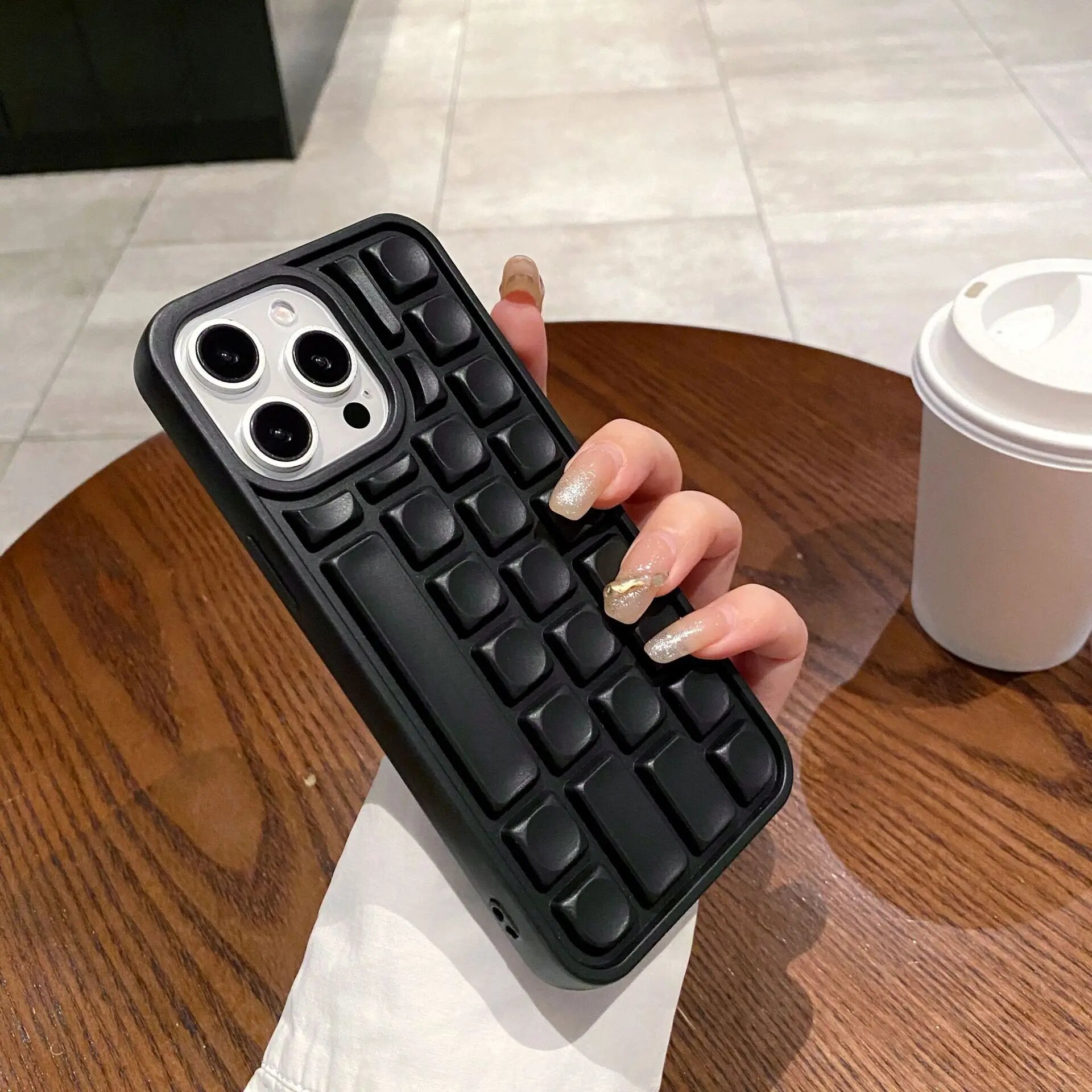 Мягкий силиконовый чехол для телефона с 3D-клавиатурой для iPhone 16, 15, 14, 13, 12, 11 Pro Max Plus, противоударный защитный чехол-бампер