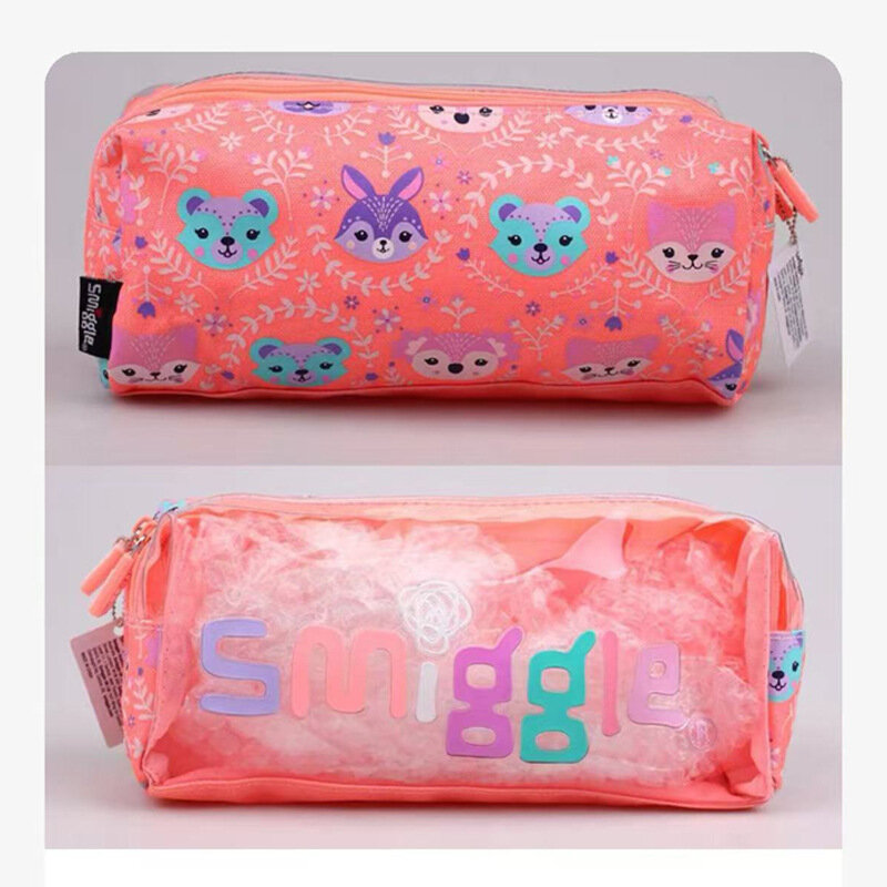 Пенал Smiggle, для карандашей, оранжевый, переносной, маленький, с головой животного