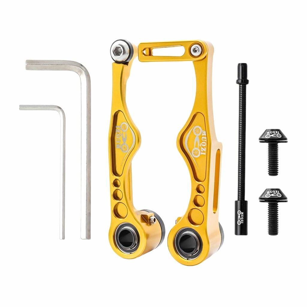 Складной велосипед V-образный легкий алюминиевый тормозной зажим, Золото - Короткая рука