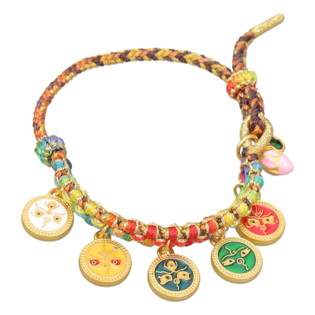 Пятиходовой Бог Богатства ручной работы из цветной нити, ручная веревка