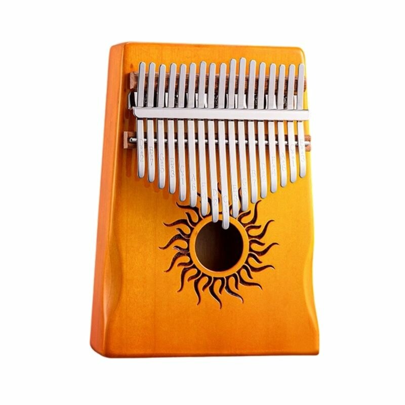 Портативный маленький пианино 17/21 Деревянный музыкальный инструмент, Желтый - 17 звуков