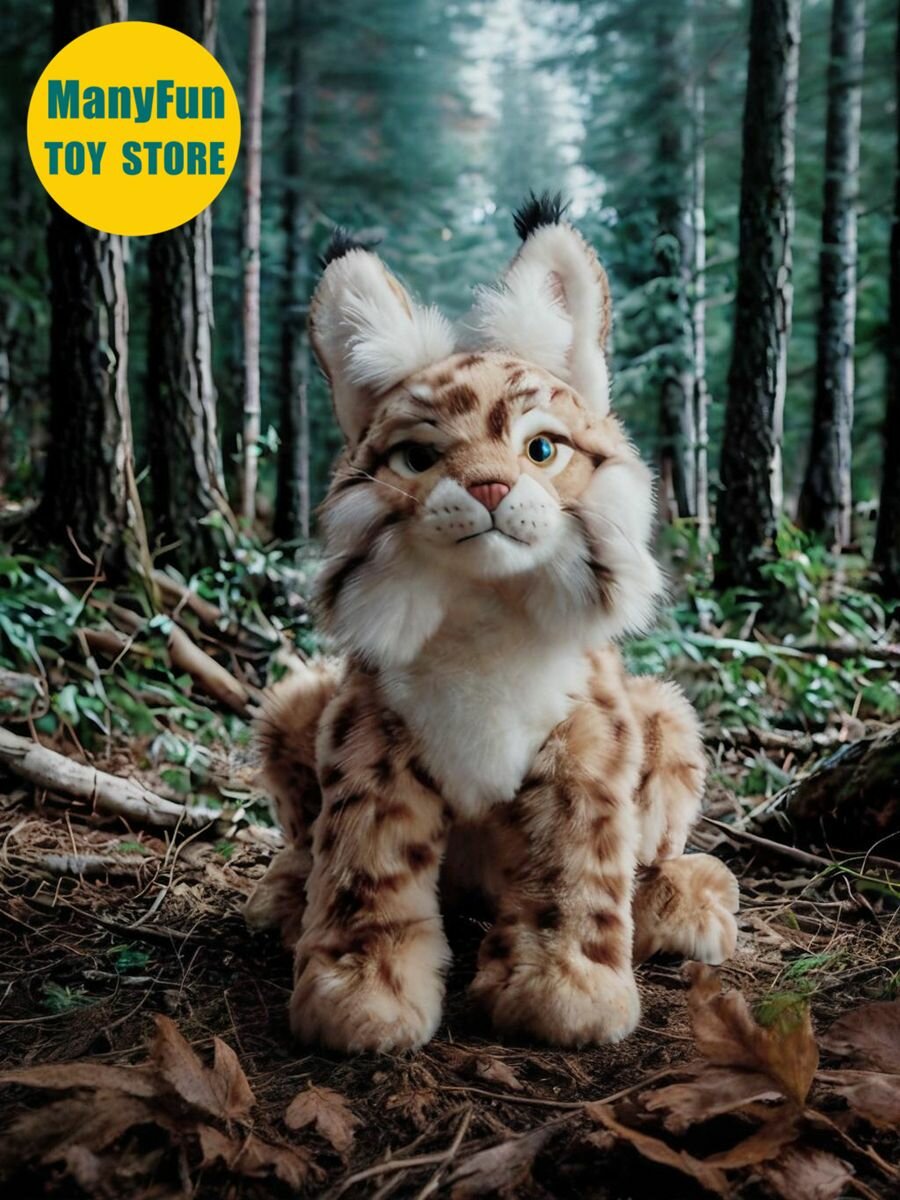 Реалистичная мягкая плюшевая игрушка Рысь, Сервал