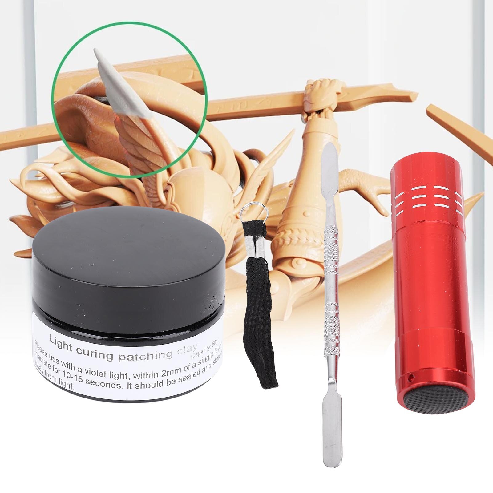 Клеевой светозащиваемый пати 50 г многоцелевой быстрый клей светозащиваемый ремонтный наполнитель набор со светом для 3D печатей моделей рукоделия ногтей