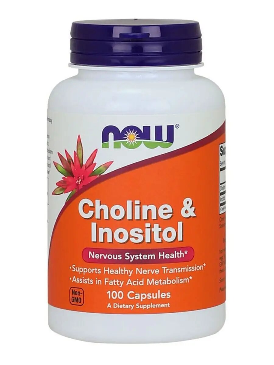 Холин и инозитол Choline & Inositol, 100 капсул