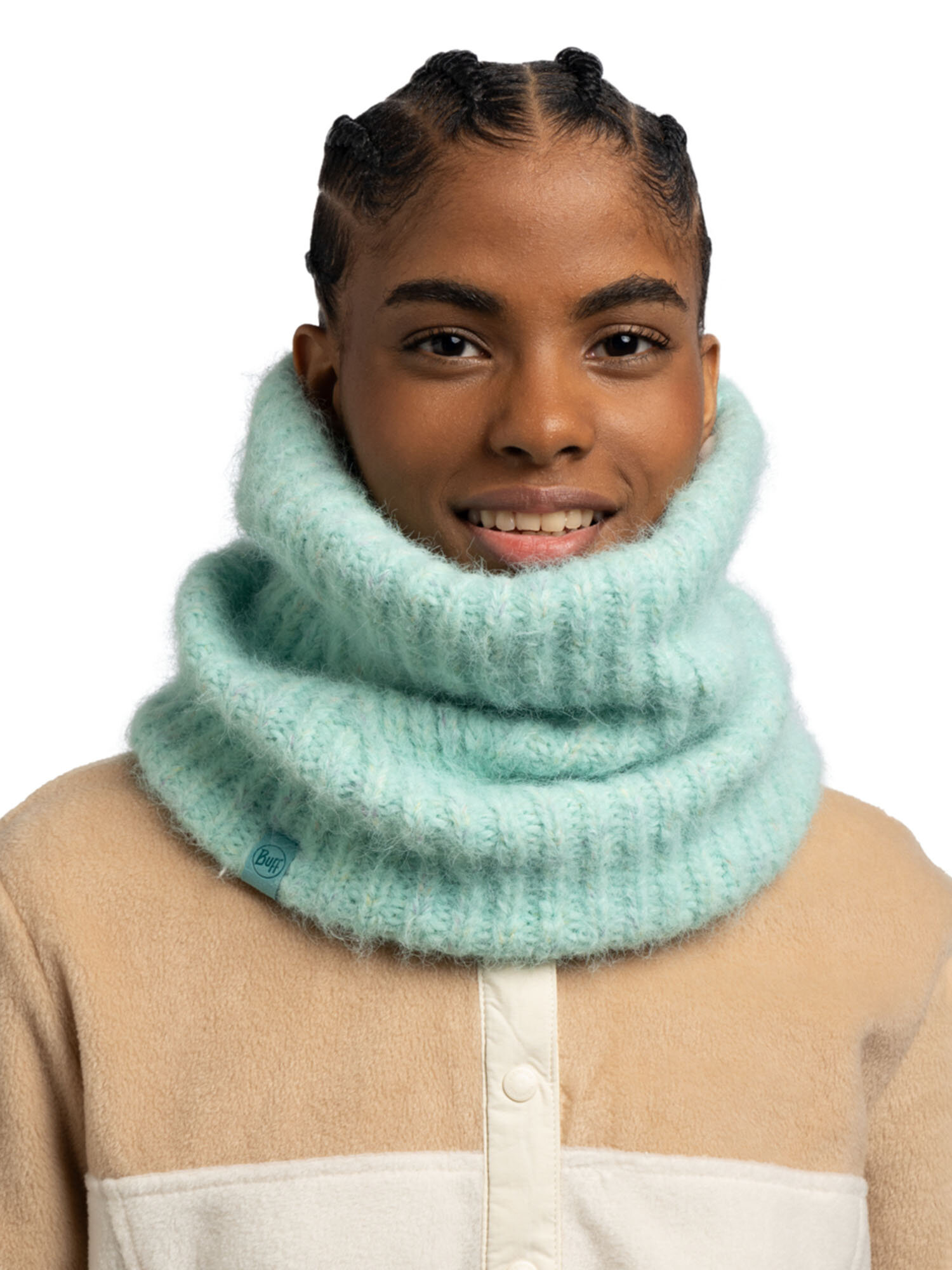 Шарф Buff Knitted & fleece neckwarmer eyla для взрослых и детей,22.3 см, зеленый — фото 1