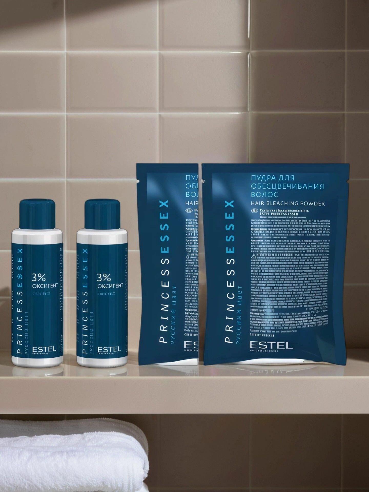 Набор Princess Essex для обесцвечивания by ESTEL: пудра обесцвечивающая 30г - 2 шт, оксигент 3% 60мл - 2 шт