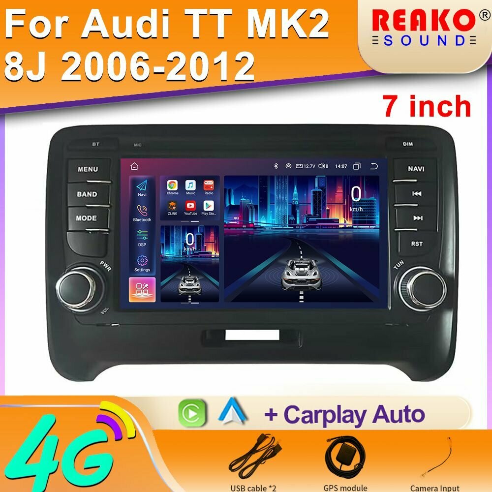 Автомагнитола для A-udi TT MK2 8J 2006-2012 4/64ГБ