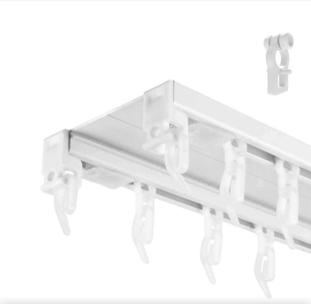 Двухрядный потолочный алюминиевый карниз "Верона" Ролик (350см.) цельный усиленный