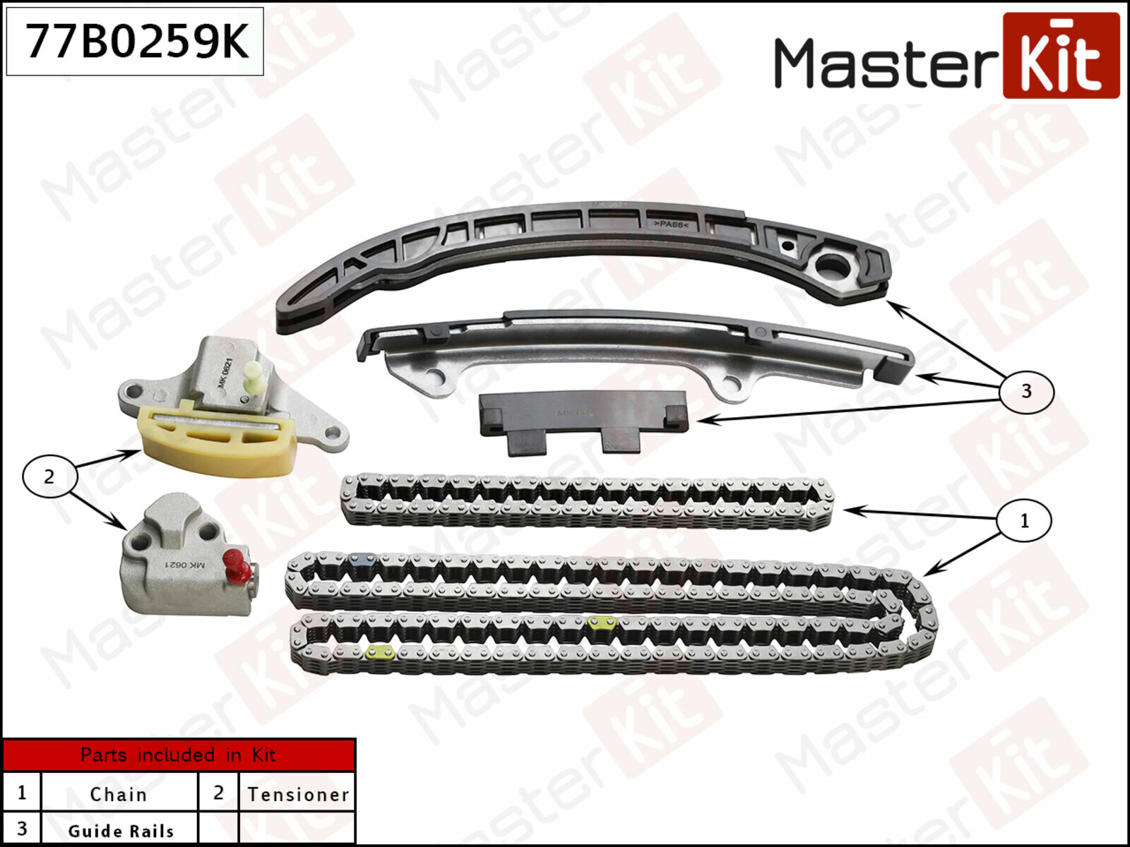 Комплект Цепи Грм Nissan X-Trail (T31) >10 Qr25De(Masterkit 77B0259K)