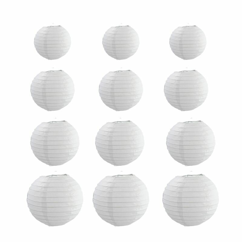 12 штук круглых китайских бумажных фонарей