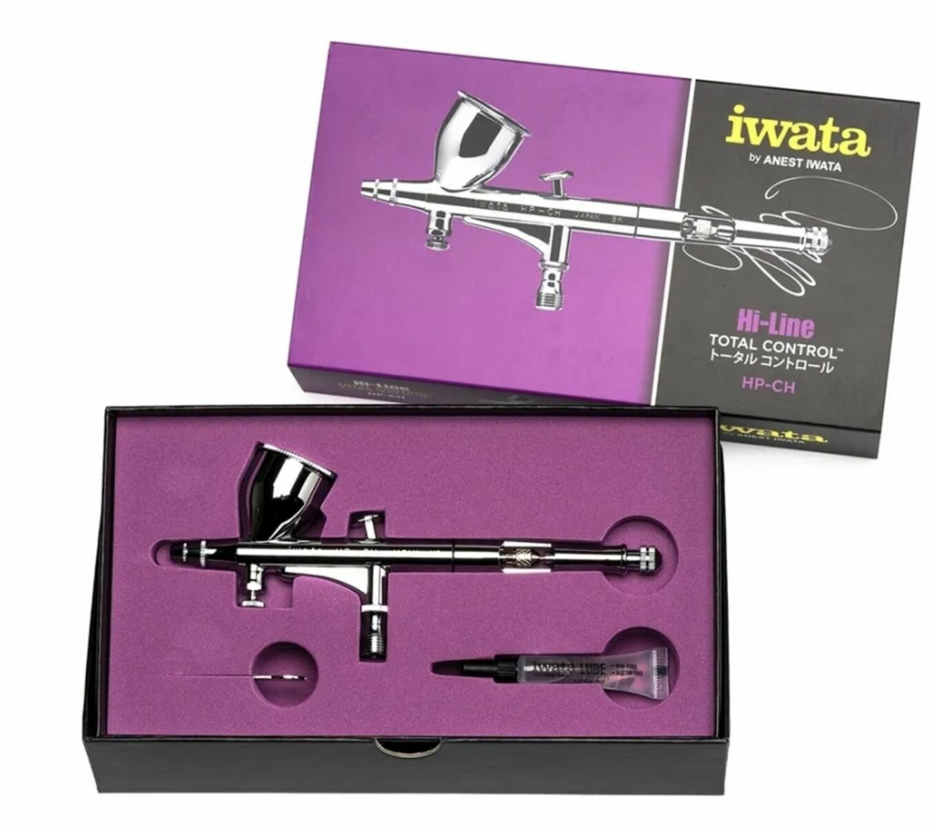 Аэрограф Anest Iwata HP-CH серии Hi-Line, резьбовое сопло 0.3 мм, верхняя чашка 7 мл с крышкой (H 4100)