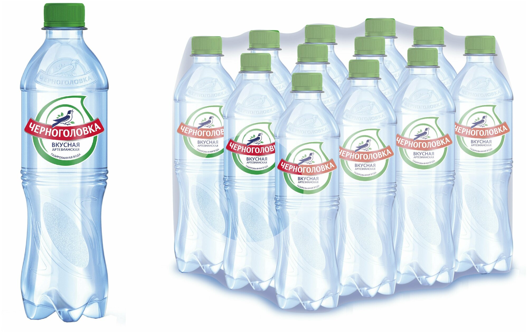 Питьевая вода "Черноголовка", газированная, ПЭТ, 0,5 л, 12 штук