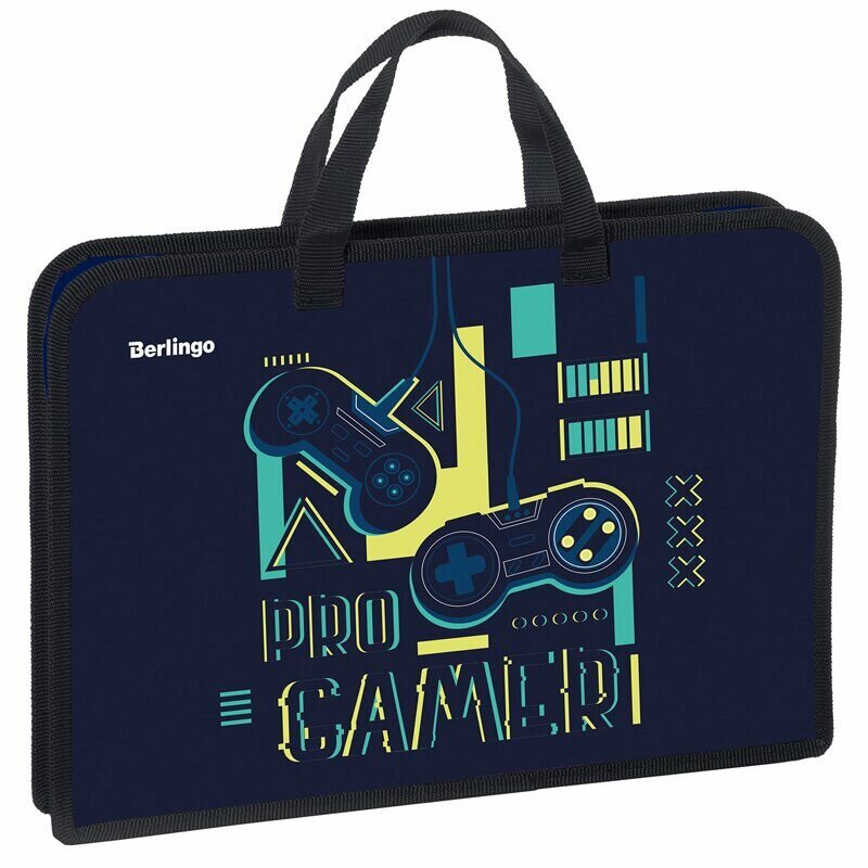 Папка с ручками 1 отделение А4 Berlingo Gamer, 340*245*40мм, пластик, на молнии, PTA44042/336628
