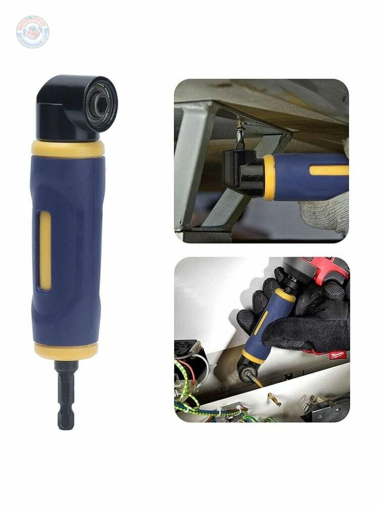 Угловая насадка на шуруповерт 90 , переходник для сверла 1/4", хром-ванадиевая сталь, компактный угловой адаптер для электродрели и гаечного ключа, жёлтый и синий