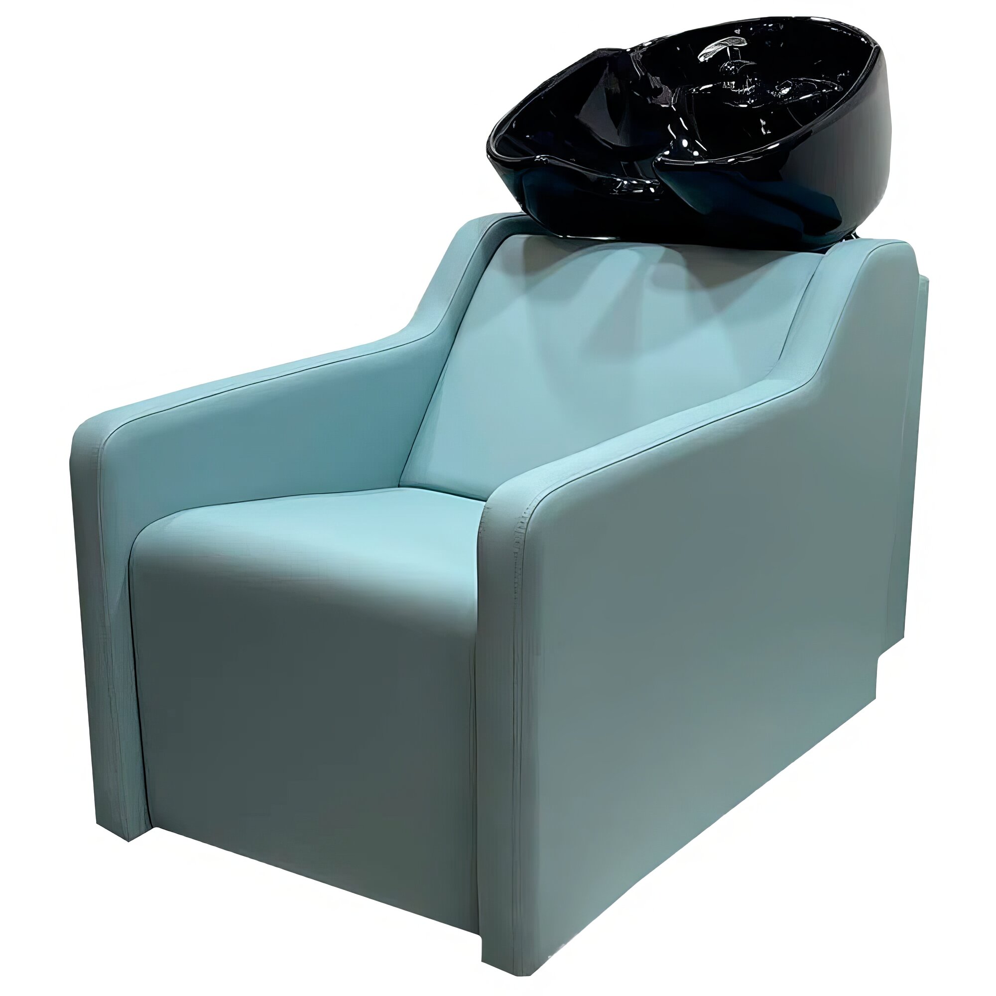 Парикмахерская мойка "Groan", голубое небо - черная глубокая раковина