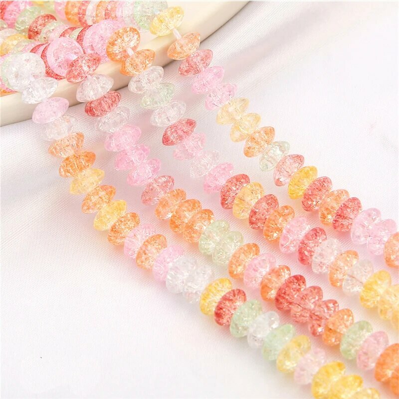 Стеклянные бусины Beadia, 8 мм, круглые, кракле, для украшений Mix Color