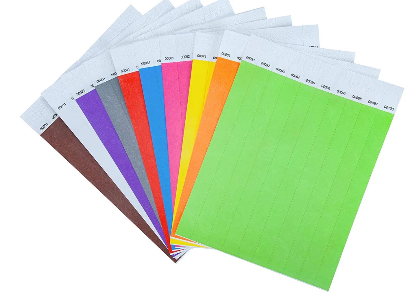 Цветные бумажные браслеты Tyvek