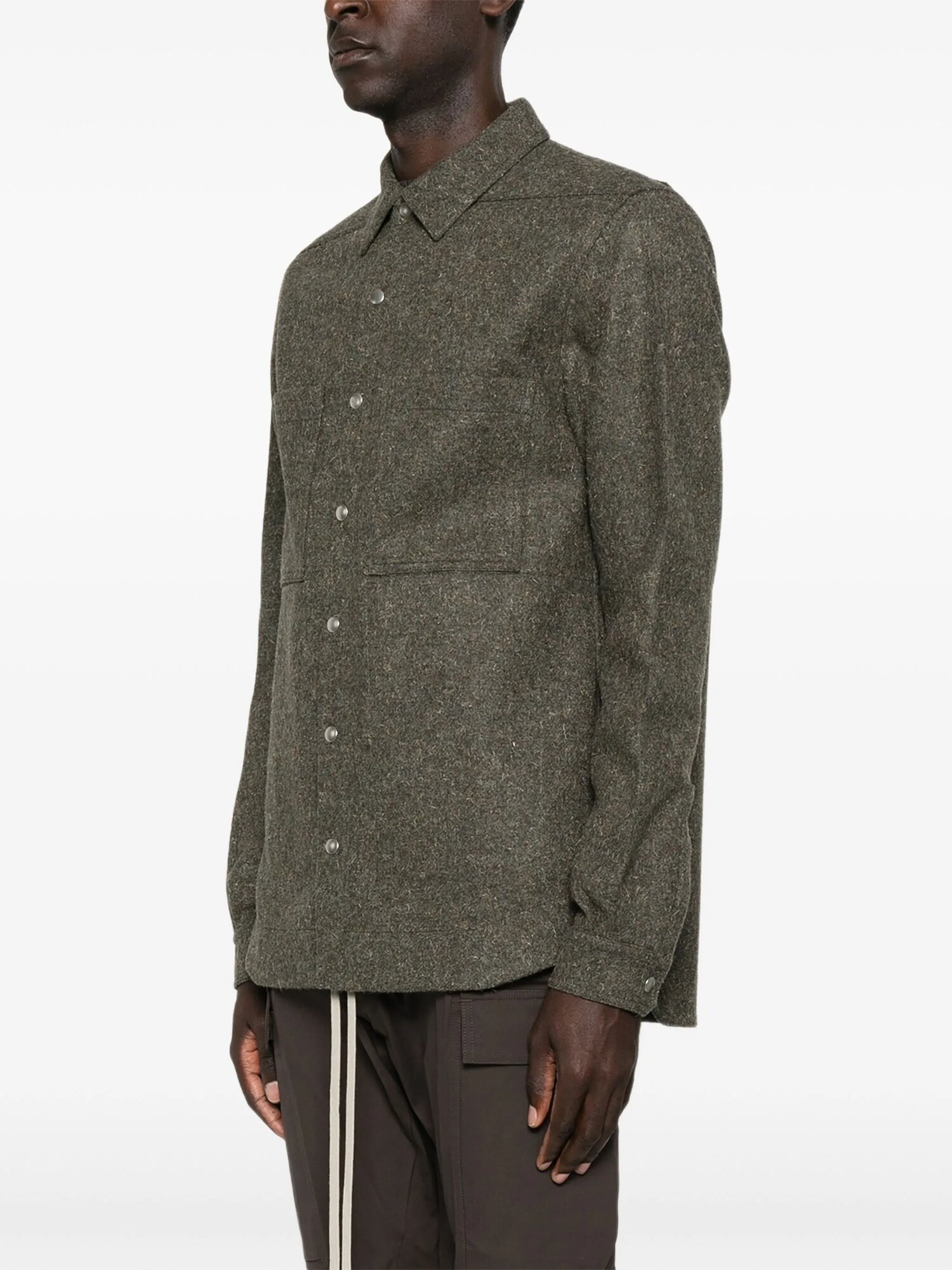 Рубашка Rick Owens Button-fastening patch-pocket shirt, размер 52, grey — фото 1