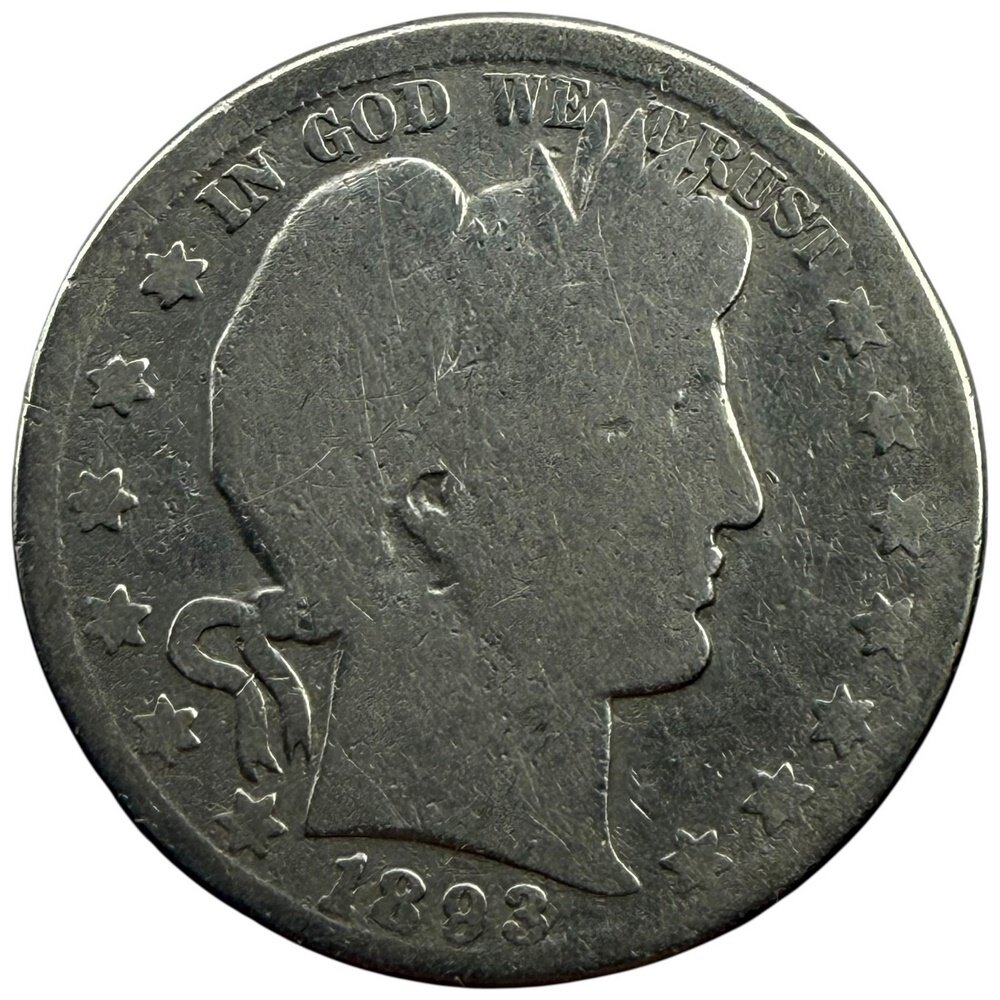 США 50 центов (1/2 доллара) 1893 г. (Полдоллара, Барбер) (O)