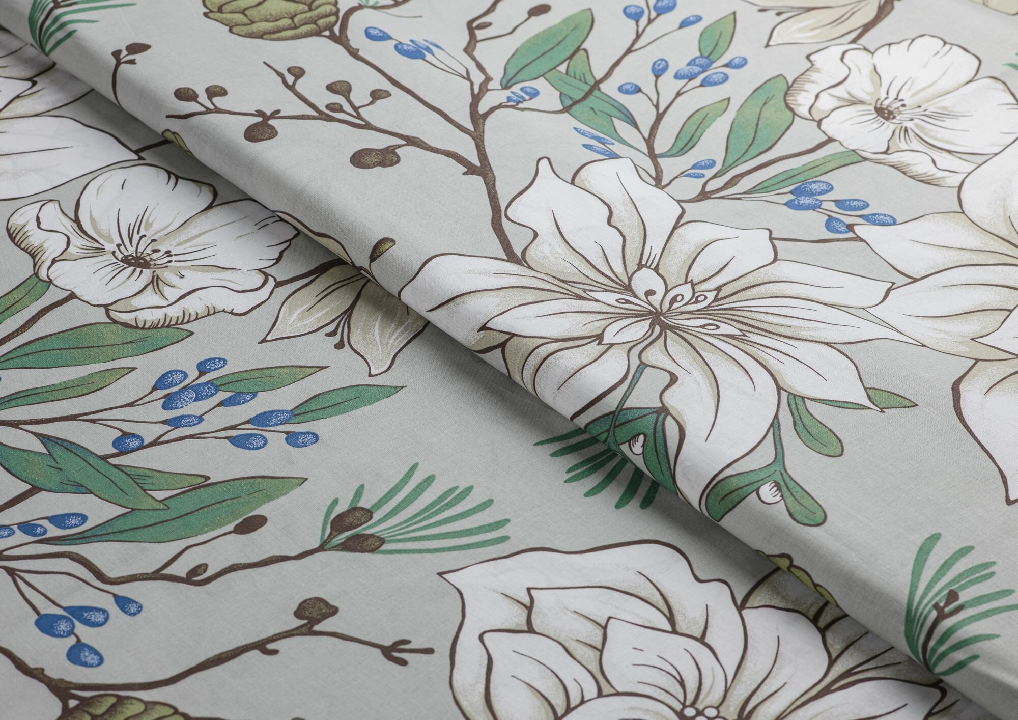 Ткань для шитья постельного белья / Хлопок 100% / Бязь 220 ширина / рис. 20715-1 / На отрез 3.50 метра