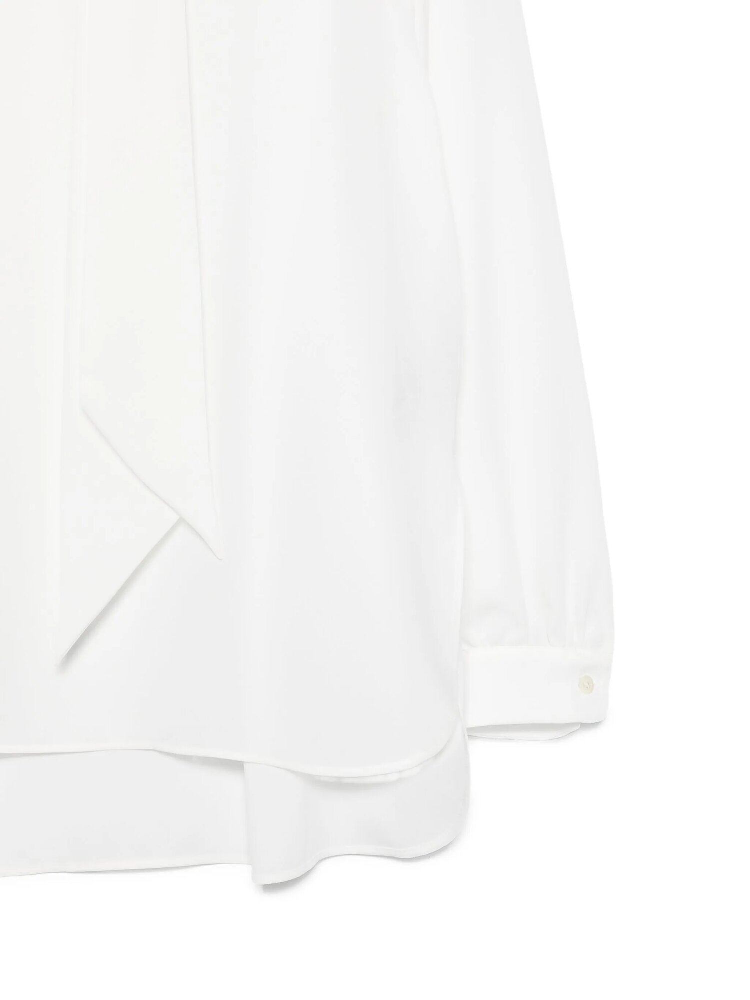 Блуза EMPORIO ARMANI Neck-tie blouse, размер 42, бежевый/белый — фото 1