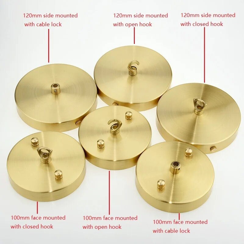 Латунный потолочный навес Fanlooking 80/100/120 мм 80mm side mounted, with cable lock