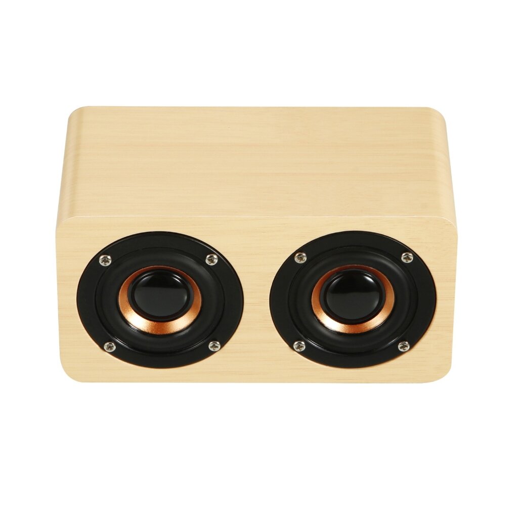 Мини-ретро-украшение из дерева беспроводной динамик объемного звучания Bluetooth 5.0-желтый