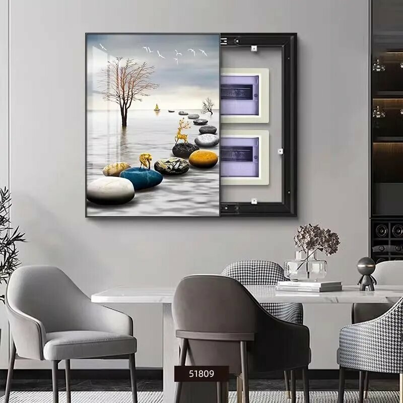 Крышки счетчиков электроэнергии внутренняя электрическая панель, скрытые картины, вертикальная секция, Орбитальное движение,50*70 см