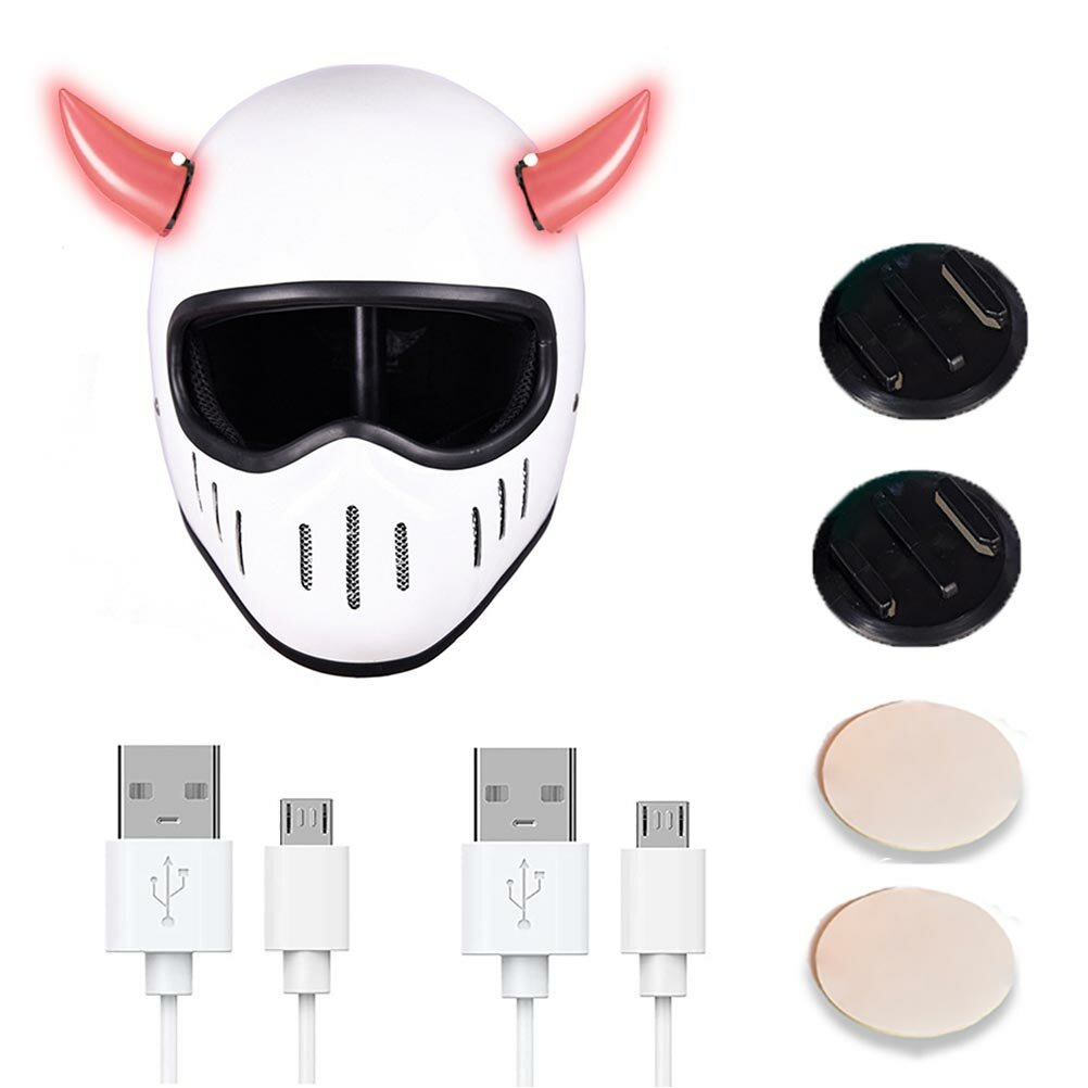 Светодиодные фонарики Devil Horns для шлема, комплект из 2 штук, быстросъемное основание для велосипедного шлема, аксессуары для мотоциклетного шлема, декоративные светодиодные фонари