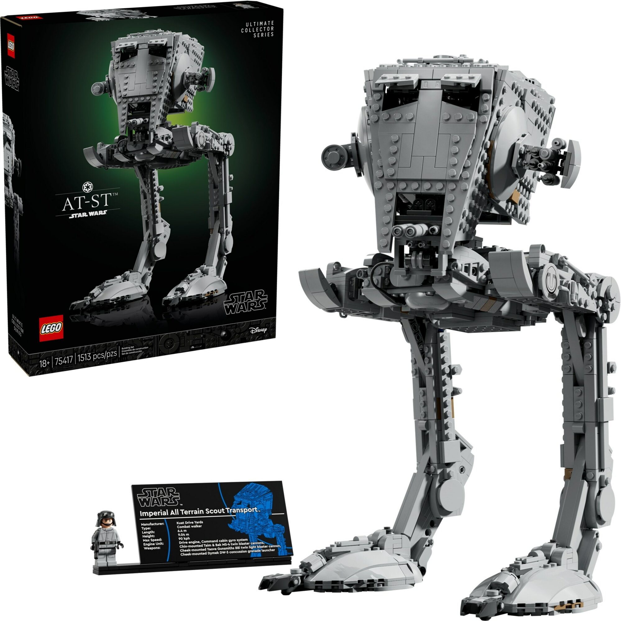 Конструктор LEGO Star Wars UCS 75417 Транспортный шагоход AT-ST, 1513 деталей