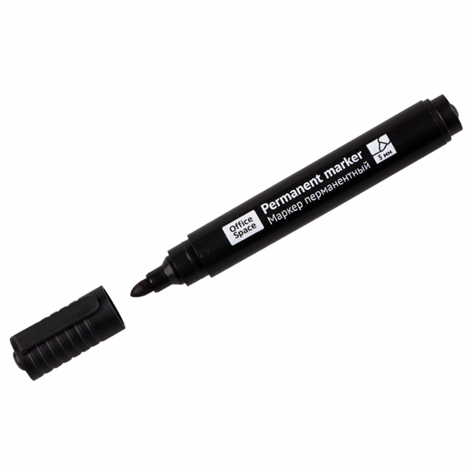 Маркер перманентный 8004А, чёрный, узел 3.0 мм, особенности: без особенностей, 12 шт.