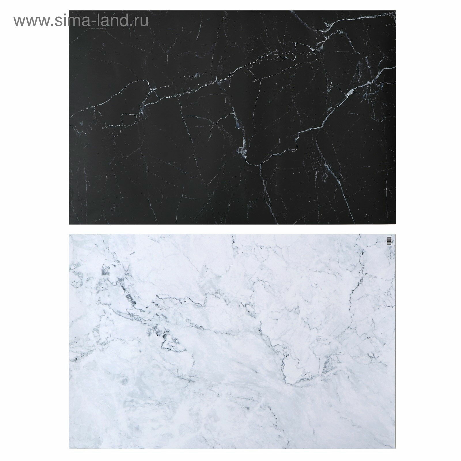 Фотофон для съёмок, двусторонний бумага 300 г "Белый и чёрный мрамор", 57x87 см