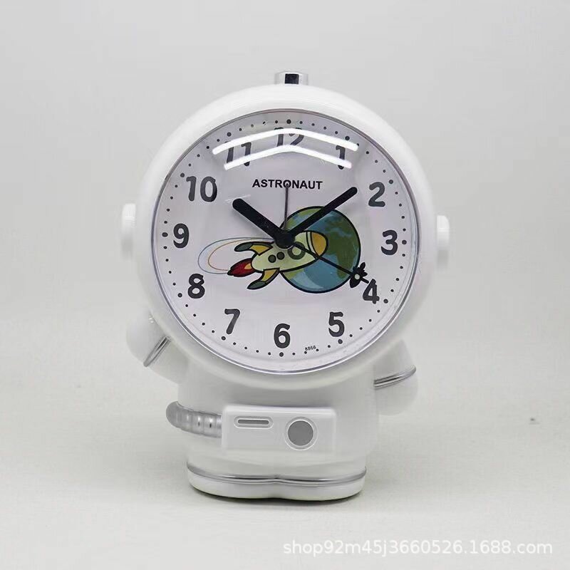 Будильник "Astronaut", детский, голосовой, с ночником, серебристый