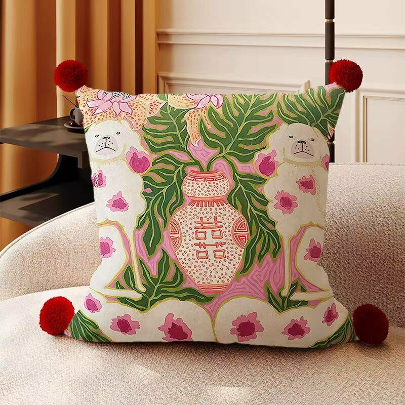 Фланелевая двусторонняя наволочка для украшения дивана в стиле ретро с животным узором из фланели, 45x45 см, 1 шт.