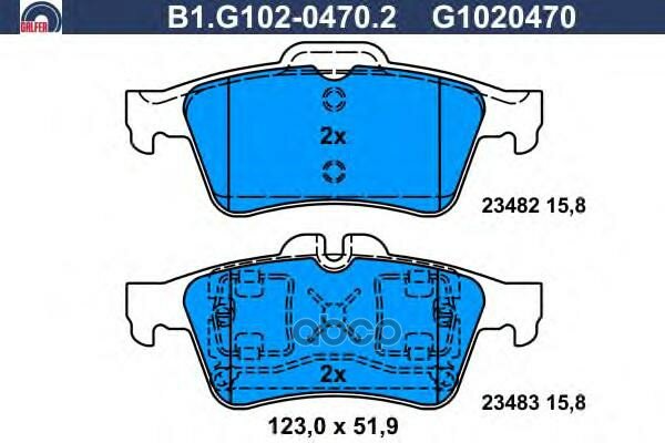 Колодки торм. зад. GALFER арт. B1-G102-0470-2