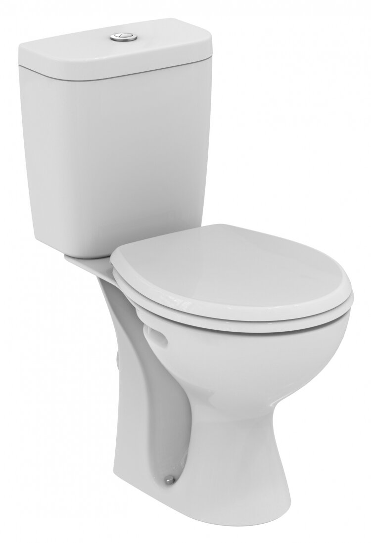 Унитаз-компакт Vidima SevaFresh E405801 с микролифтом, белый, овальный, 37x66 см