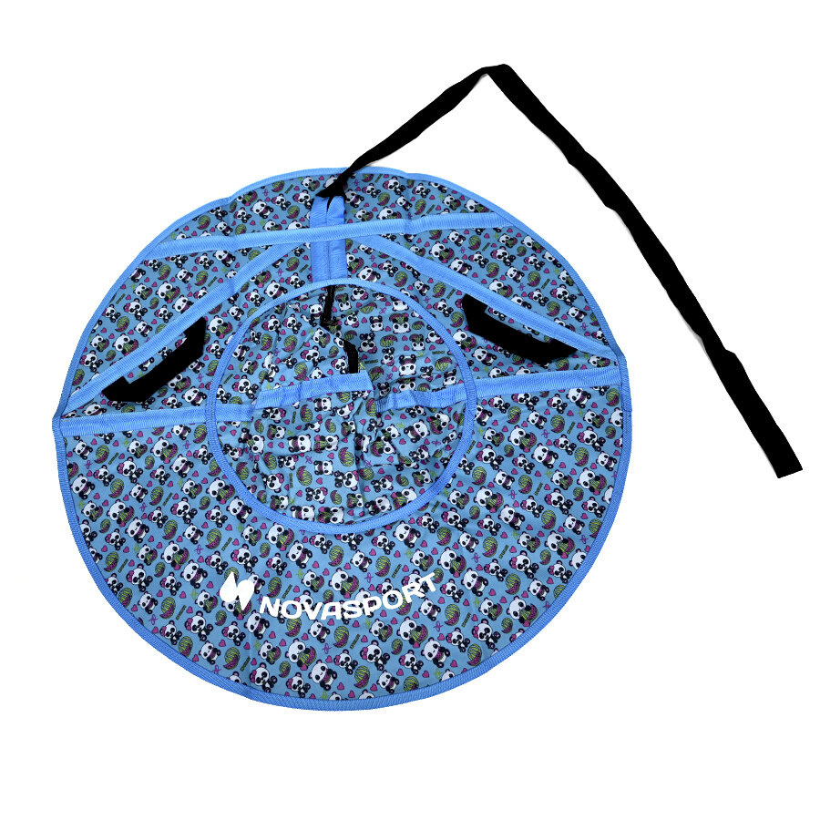 Санки детские надувные ватрушка 90 см NovaSport Тюбинг ткань с рисунком без камеры CH030.090 голубые панды