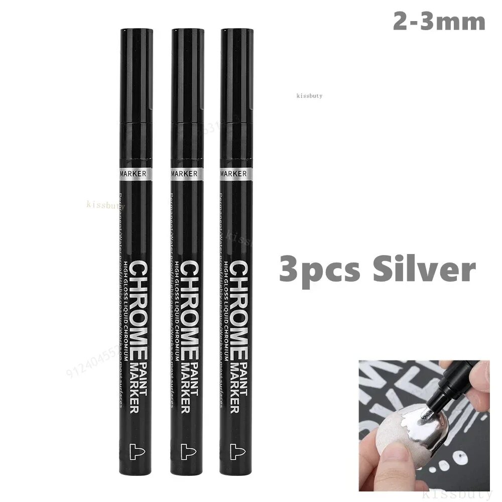 Зеркальные маркеры EYBOP 2 мм 3pcs silver