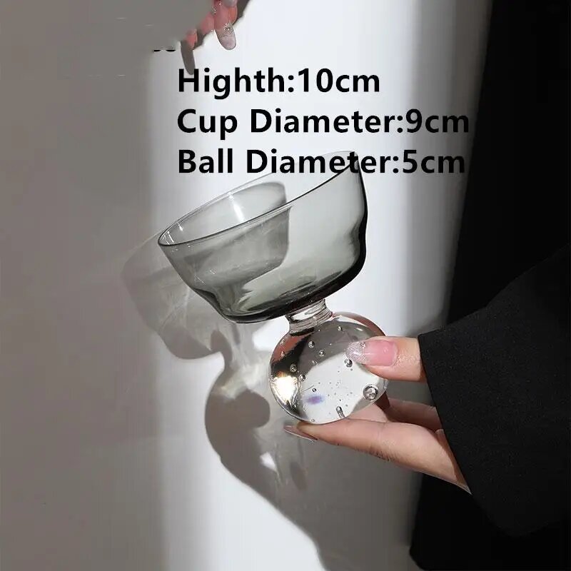 Стеклянная чашка для мороженого grey