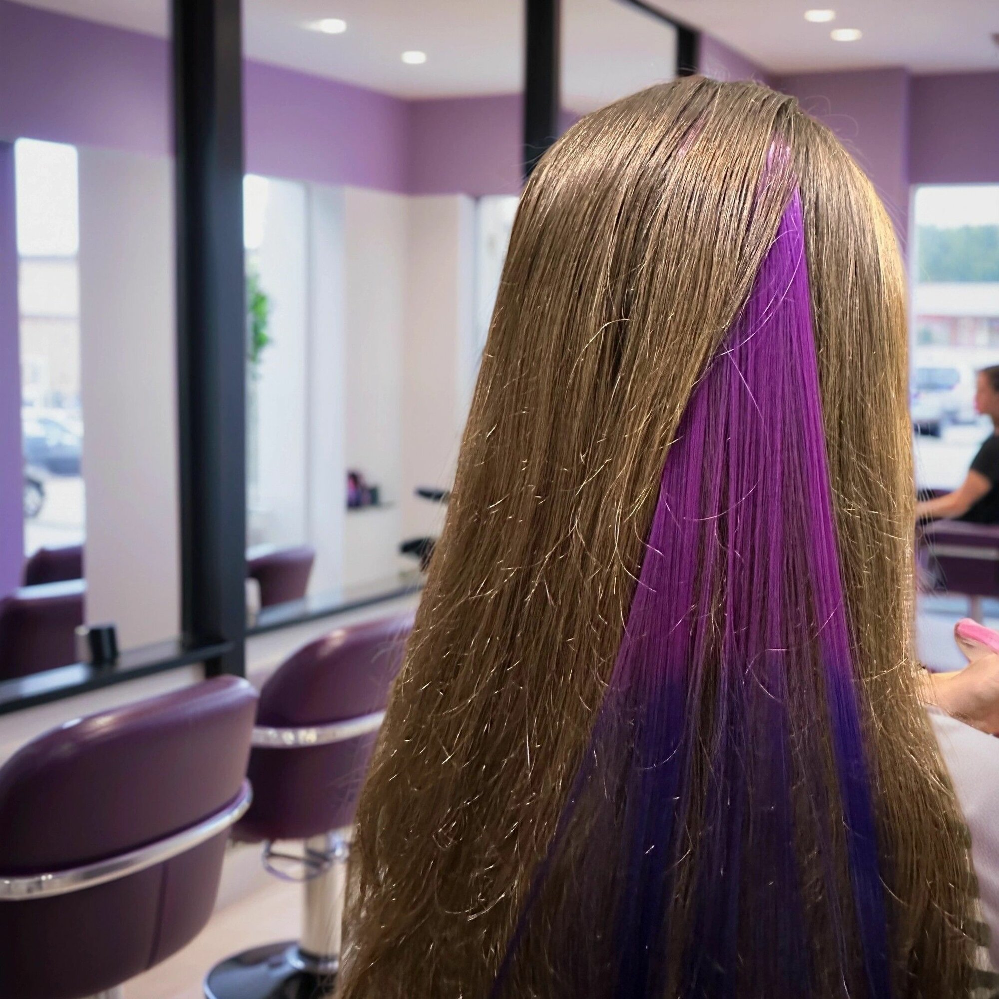 Цветные пряди на заколках для волос 2 штуки