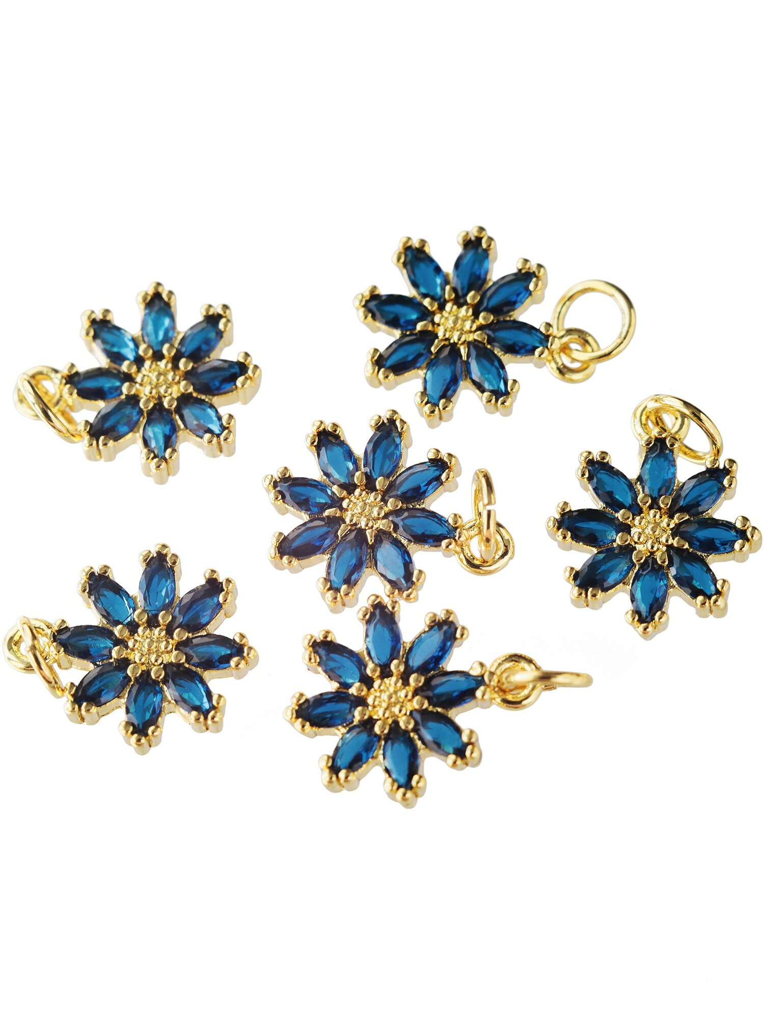 Кулон Подвеска металлическая 2 шт. для рукоделия / браслета / сережек, с цирконом, позолота Real Gold Plated, 14.5x12x3 мм