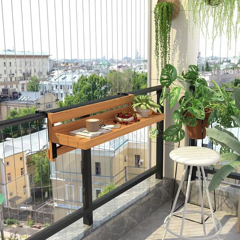 Подвесной стол, раскладной, массив дерева, металл, 60x30x30 см