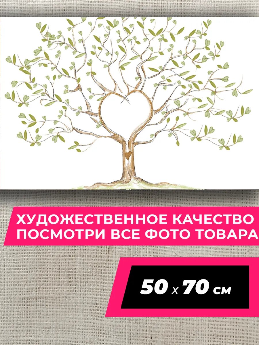 Постер Дерево предков на стену 50 на 70, матовая фотобумага премиум качества