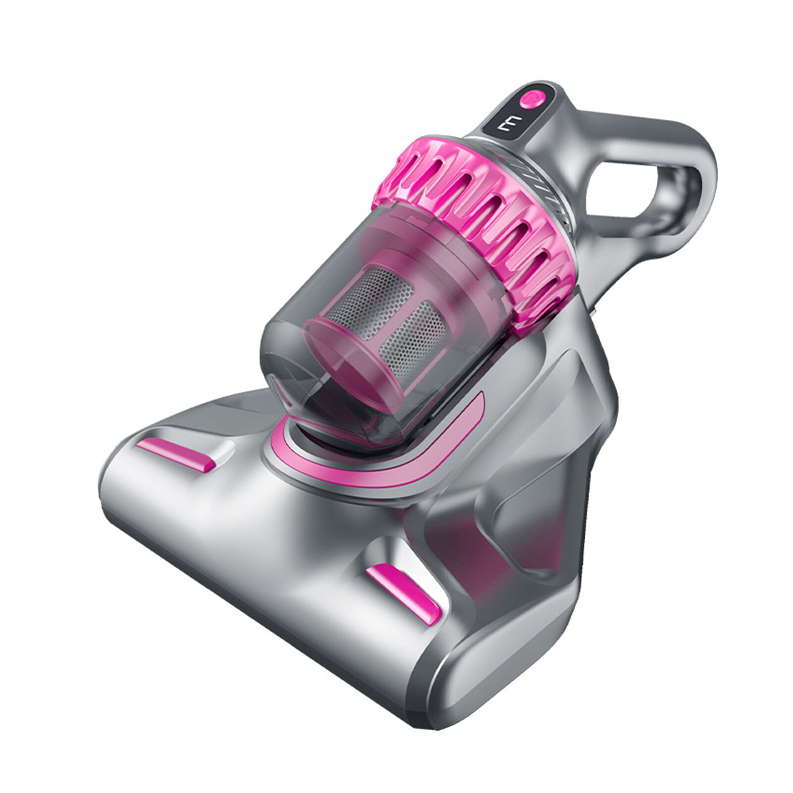 Уборщик клещей и пылесос портативный 3-в-1 с мощностью всасывания 10000 Па, частотой ударов 8000 раз/мин, светом UV-C, ЖК-дисплеем, съемным щетком и плоским насадком для матрасов, диванов, серый цвет, 100 Вт, 12 В, 5 В-2 А, 1500 мАч, размер 220*309*168