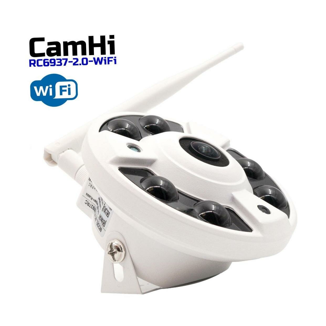 IP-видеокамера CamHi Mod: HC6937-2.0-WiFi (I30678KDM) 2Mp с широкоугольным объективом "рыбий глаз" 140гр. Микрофон, детекция движения, дете