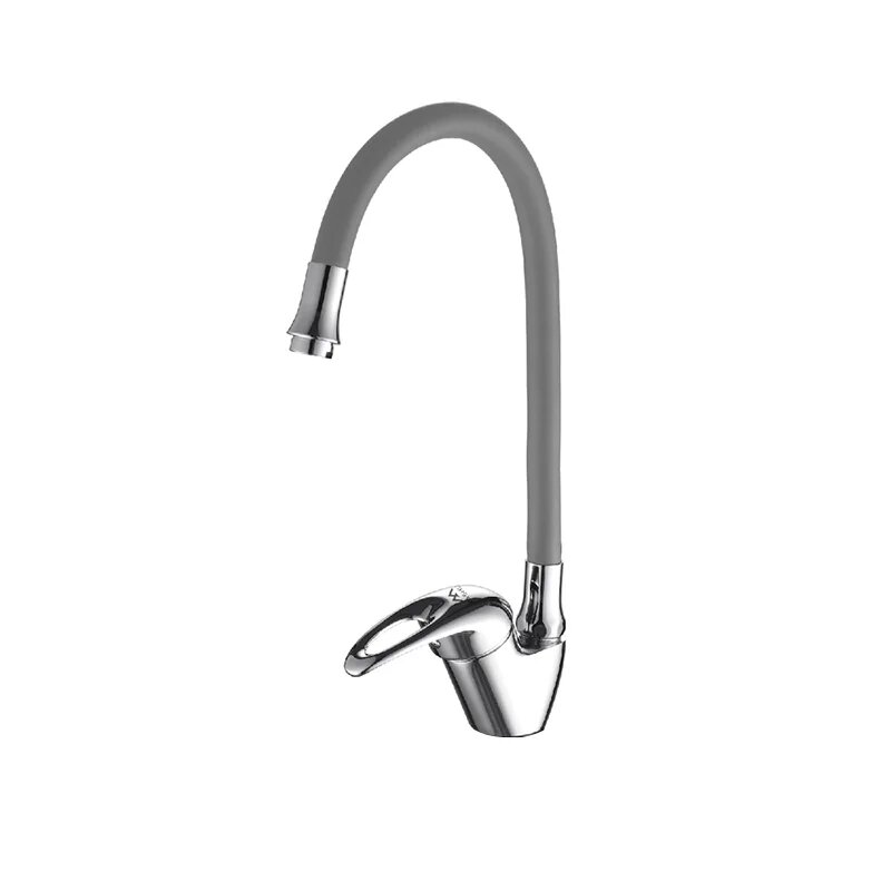 Смеситель для кухни Fashun A4403+A7257 с гибким изливом, с поворотным изливом, хром, серый, матовый, глянцевый, вентильный, латунный